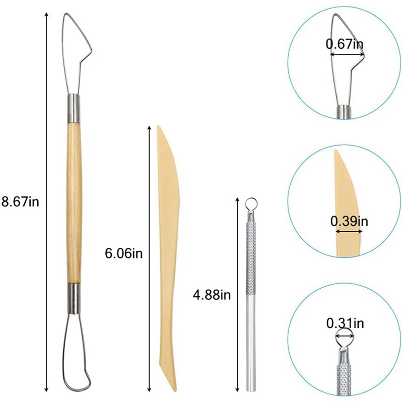 Pottery Clay Sculpting Tools, 22Pcs Wooden Handle ... – Grandado
