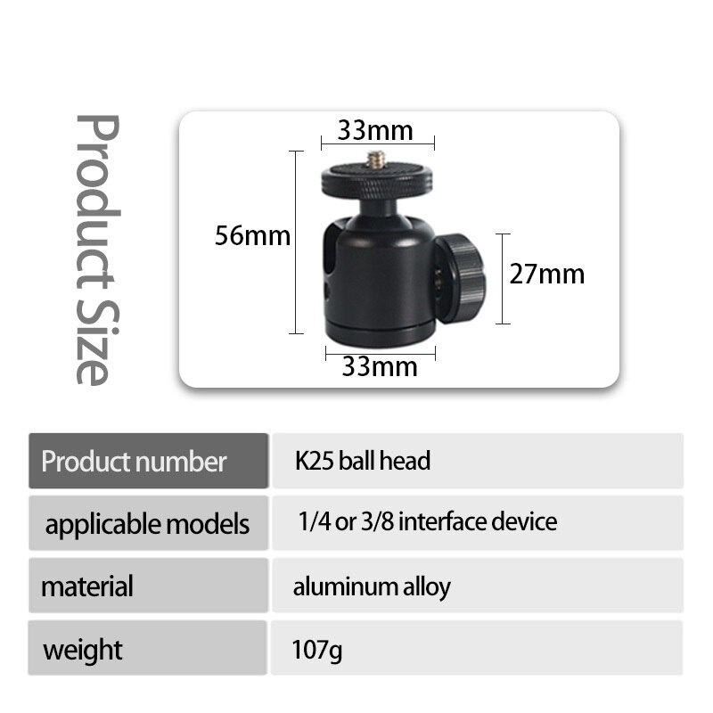 Mini Ball Head Panoramic 360 Degree Rotation Swive... – Grandado