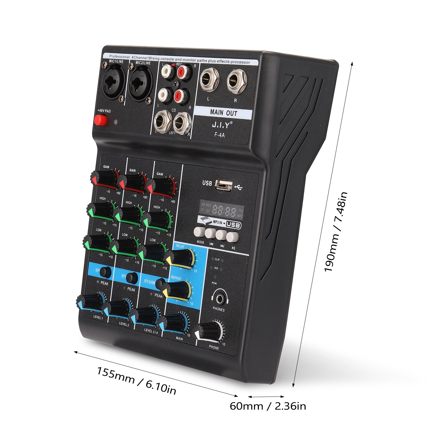 BT 4 Channel Sound Mixing Console and Monitor Path... – Grandado