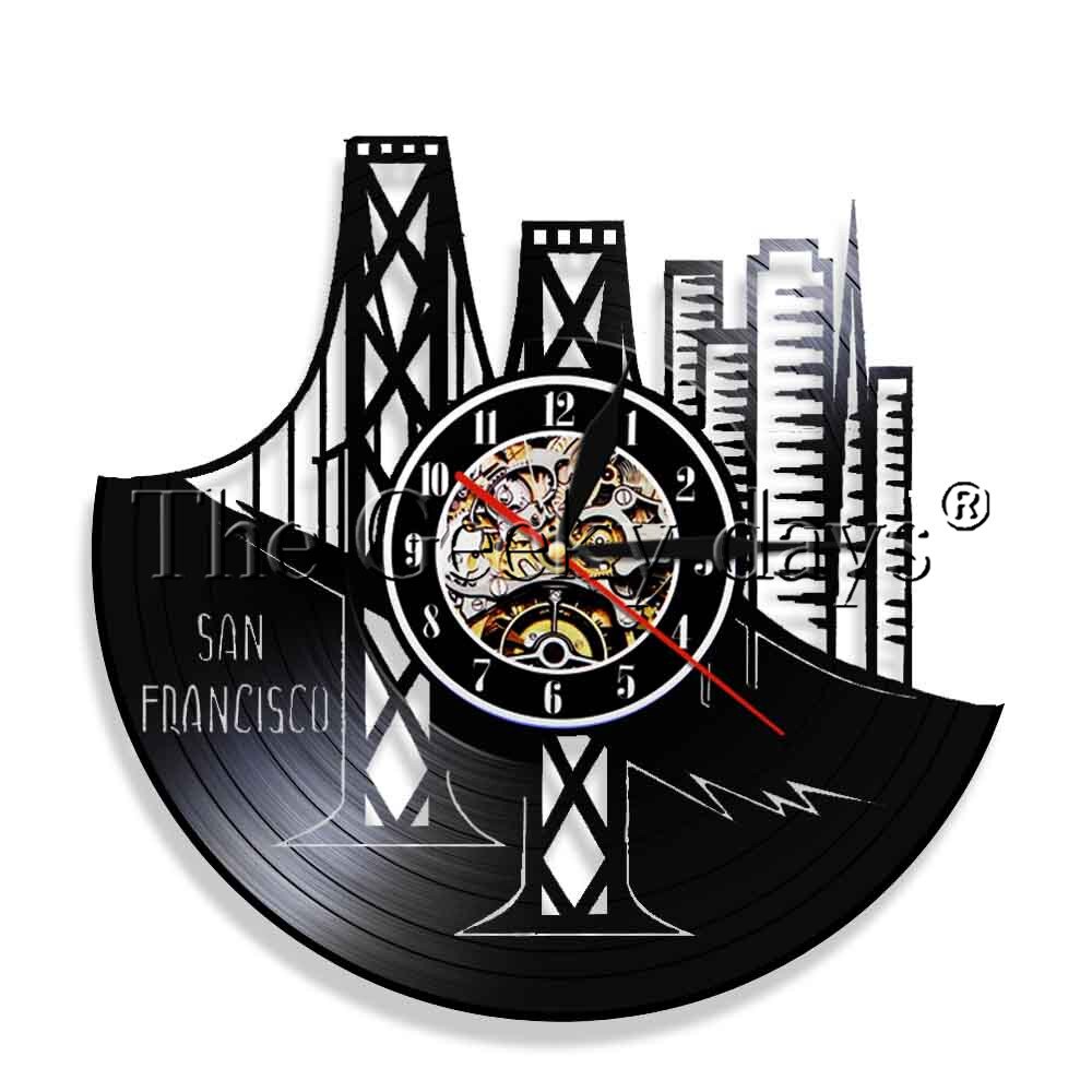 1Piece San Francisco Vinyl Record Wall Clock Calif... – Grandado