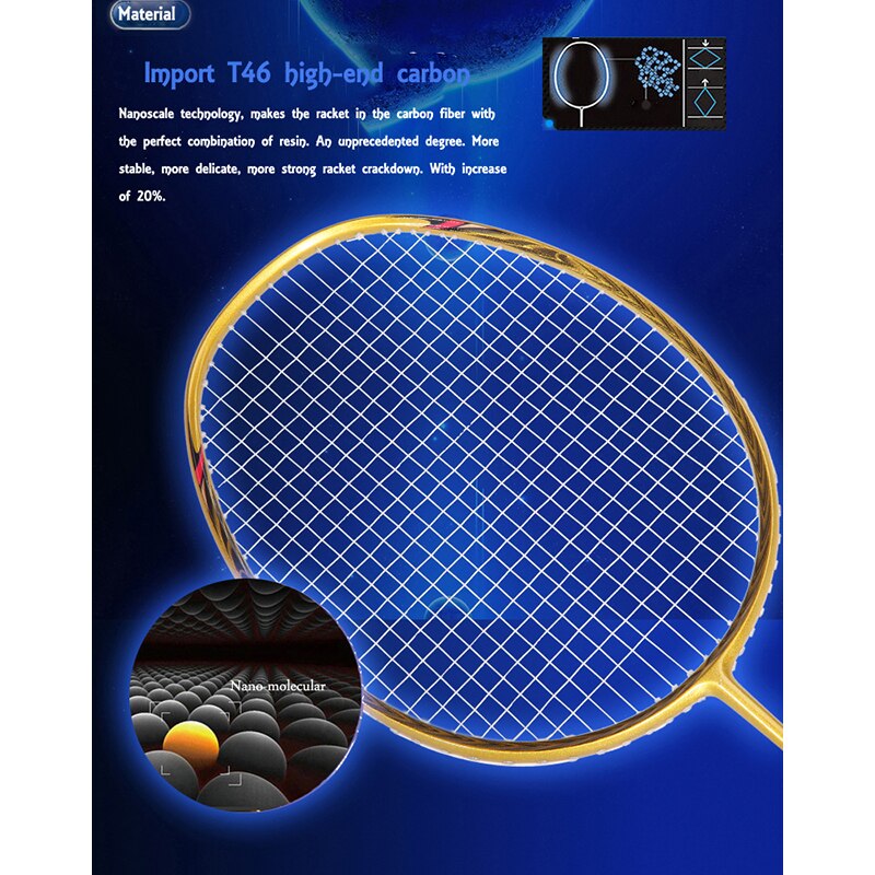 5U 72g Strung Badminton Racket Professionele Carbo... – Grandado