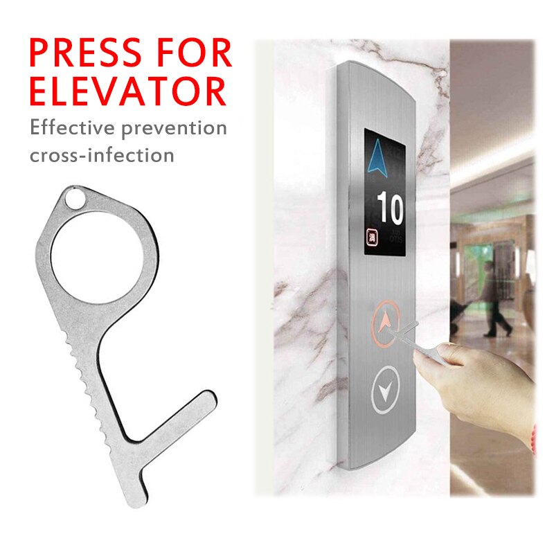 Silver And Brass Portable Contactless Safety Door ... – Vicedeal