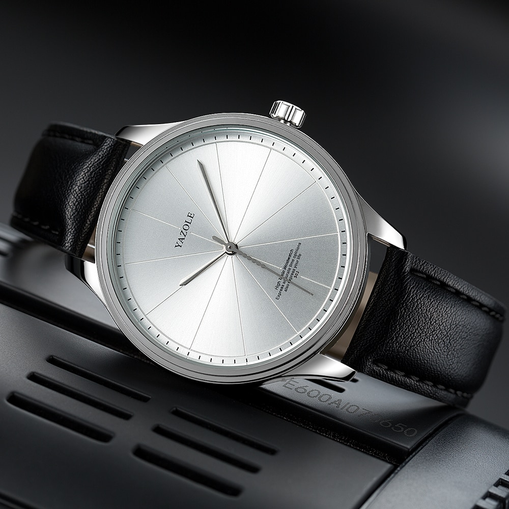 Yazole klocka herr toppmärke lyx läder vattentät k... – Vicedeal