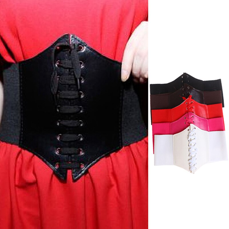 Women Ultra Super Wide Belt PU Elastic Corset Belt... – Grandado