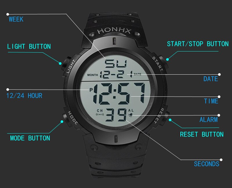 Honhx Sport Watche Luxury Men Relogio Masculino Le... – Grandado
