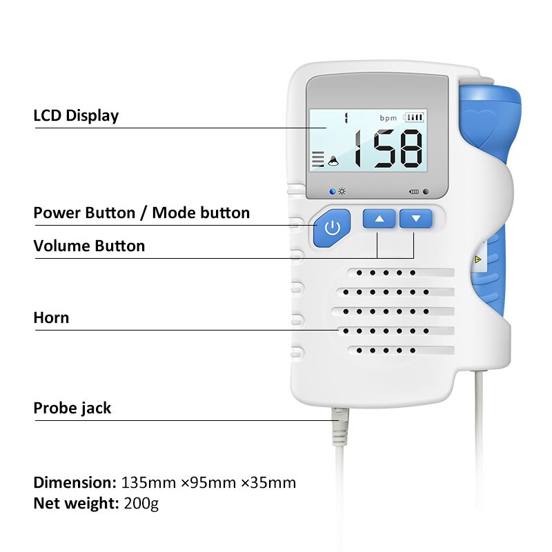Doppler Fetal Heart rate Monitor Hand-hold Home Pr... – Grandado
