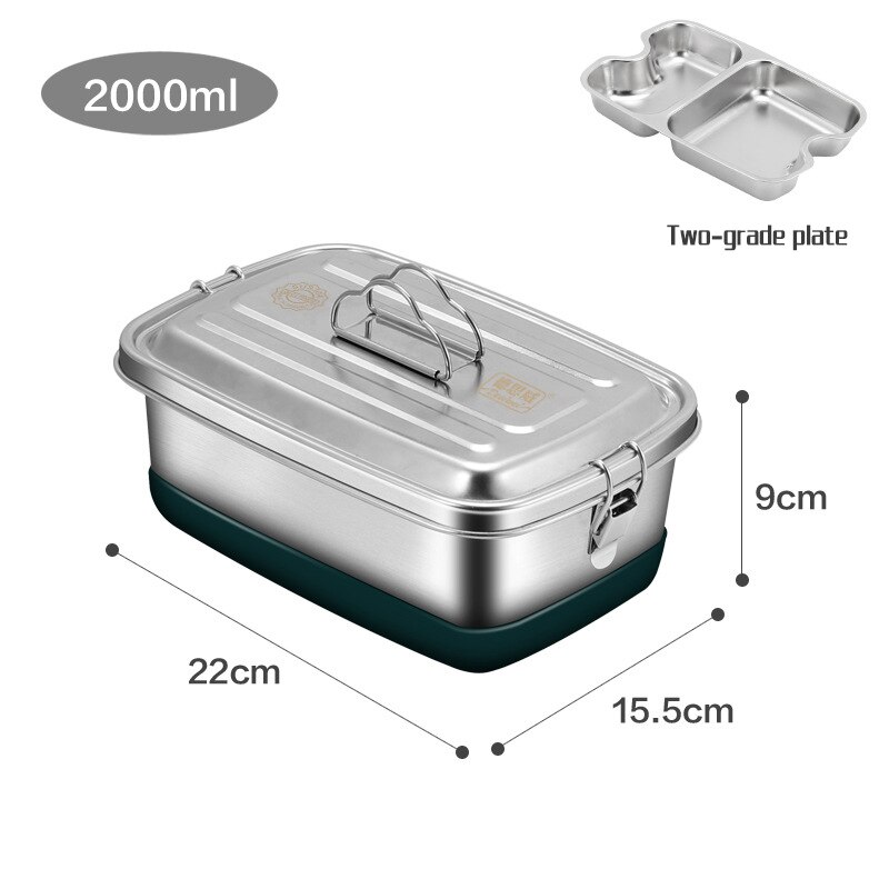 304 Rvs Lunchbox Met Plaat Voedsel Opslag Containe... – Vicedeal