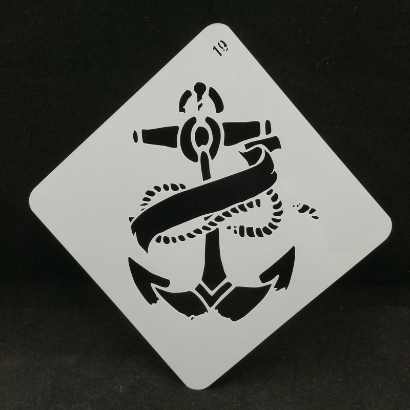 13*13 Ship's anchor pvc Layering Stencils for Diy ... – Vicedeal