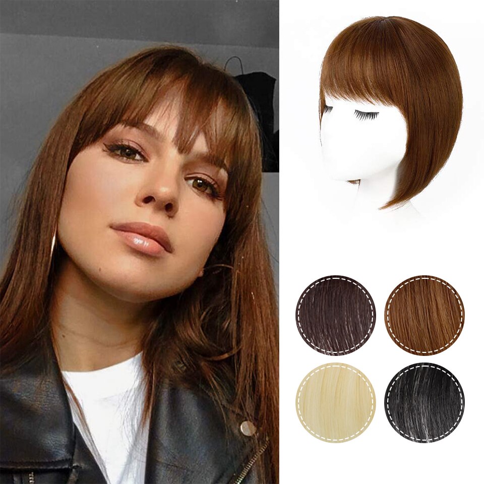 Isaic Light Brown Synthetic Hair Fringe Clip Bangs... – Grandado