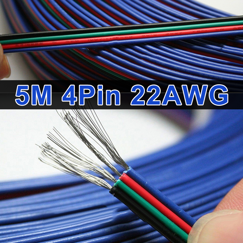 4-Pin Black/Green/Red/Blue Wire RGB Extension Cabl... – Vicedeal