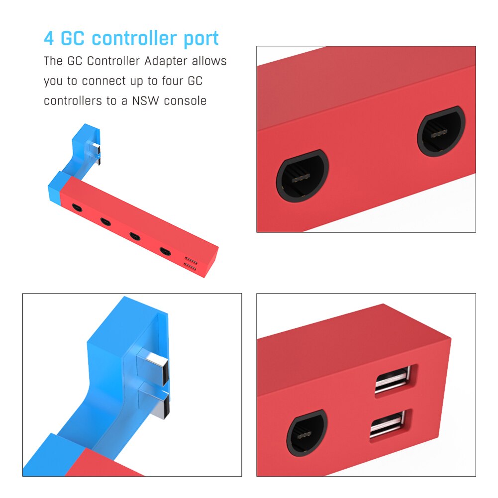 4 Port Controller Adapter with 2 USB Ports for Nin... – Grandado