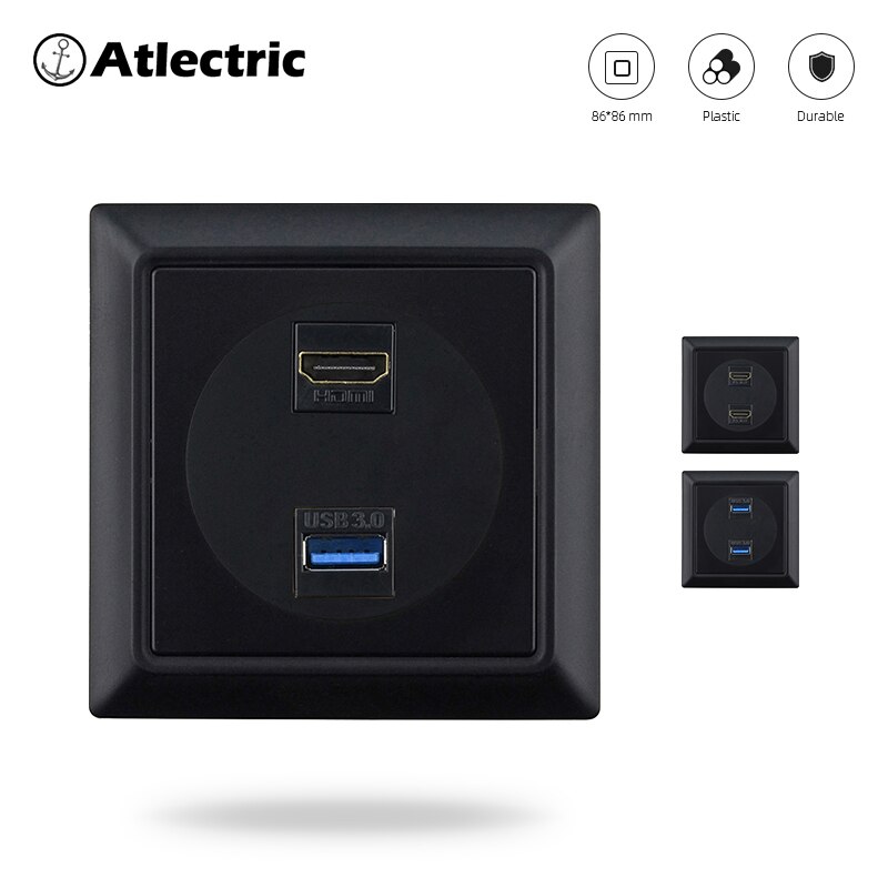 Atlectric Dual HDMI HD TV USB Data Socket HDMI & U... – Grandado