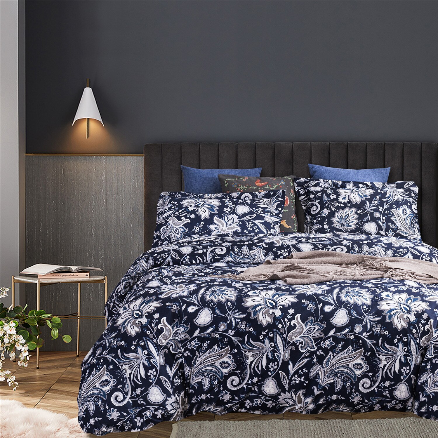 Printing Bedding Set Three-Piece Sanded Cotton Qui... – Grandado