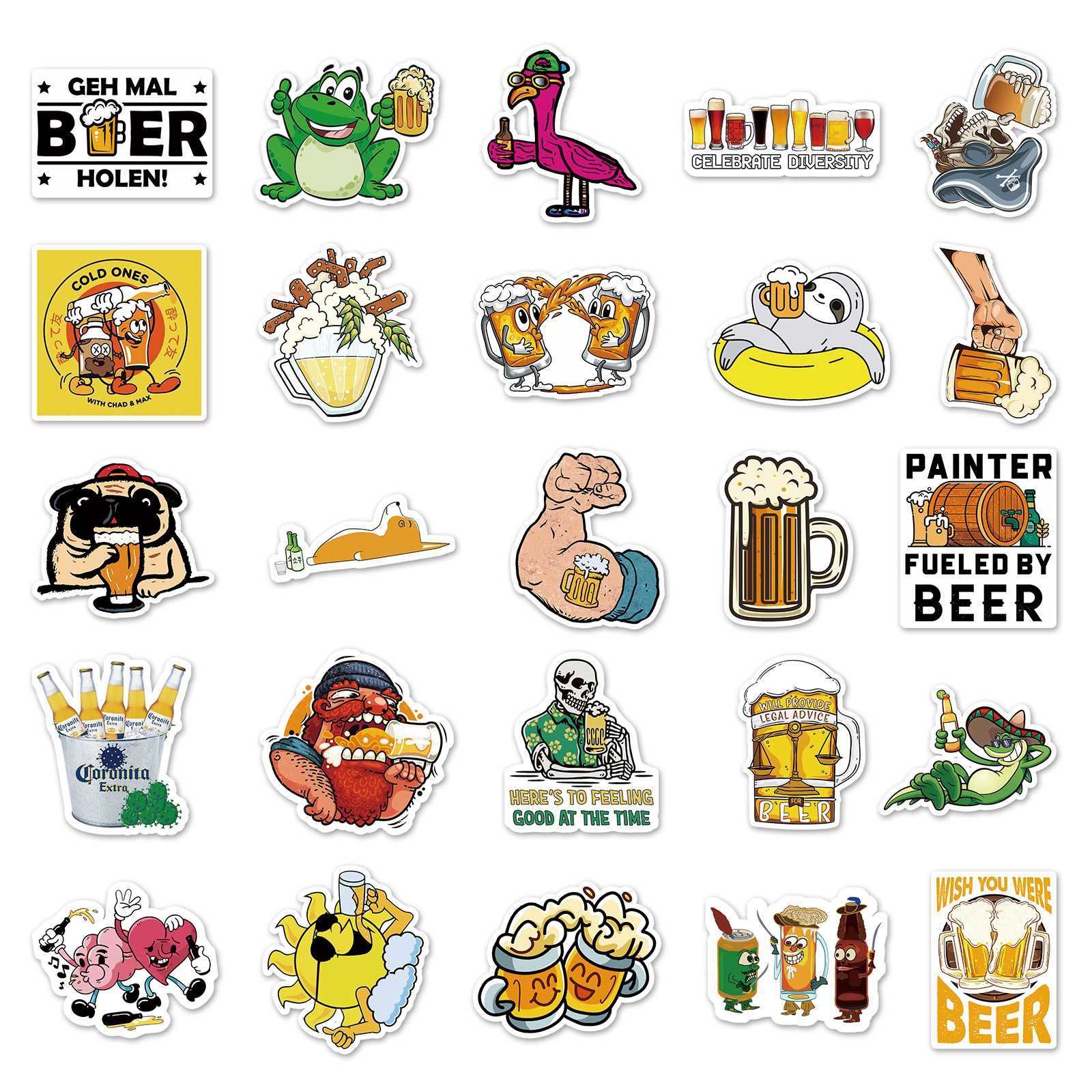 50pcs Beer Theme Sticker Waterproof for Car Bumper... – Grandado