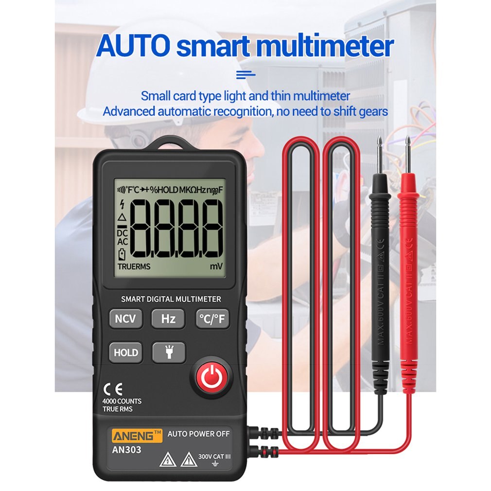 AN303 Mini True Rms Digital Multimeter 4000 Displa... – Grandado