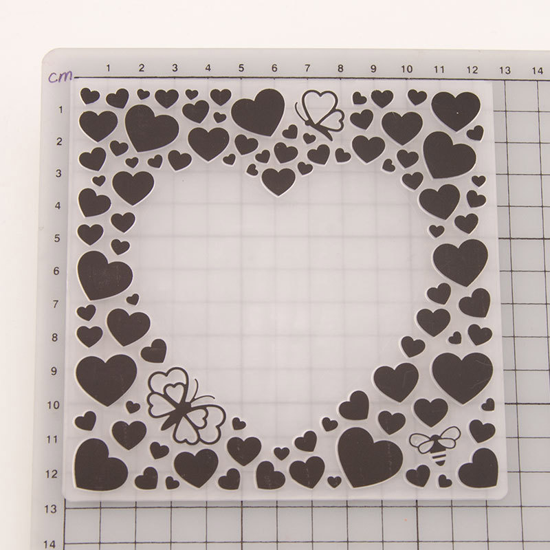 Love Heart Shaped Embossing Folders Template Craft... – Grandado