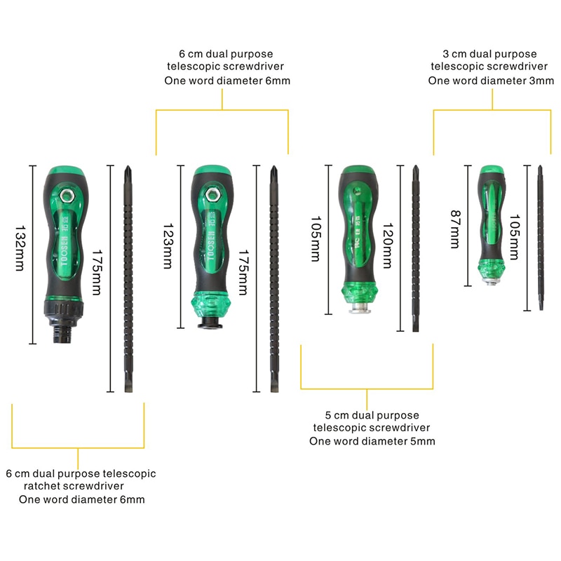 Phillips Screwdriver Set Double Head Dual Use Tele... – Vicedeal