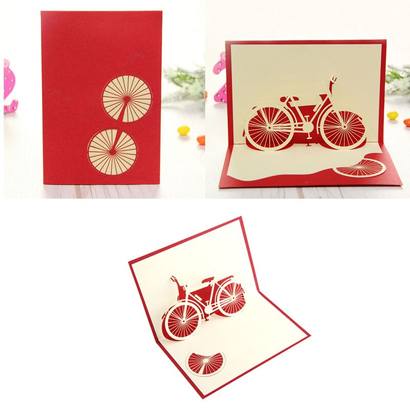 Bicycle Travel 3D Up Card Happy Birthday Valentine... – Grandado