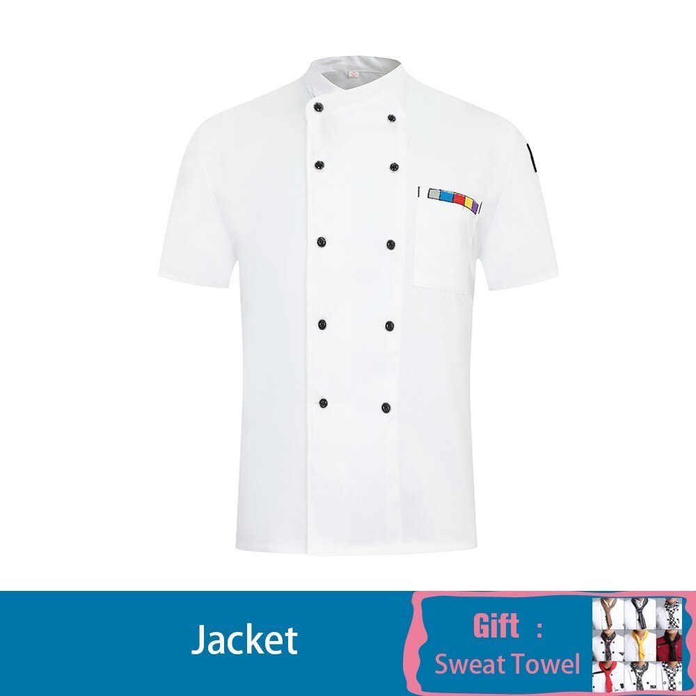 Chef Jacket Waiter Uniform Summer Kitchen Hotel Ca... – Grandado
