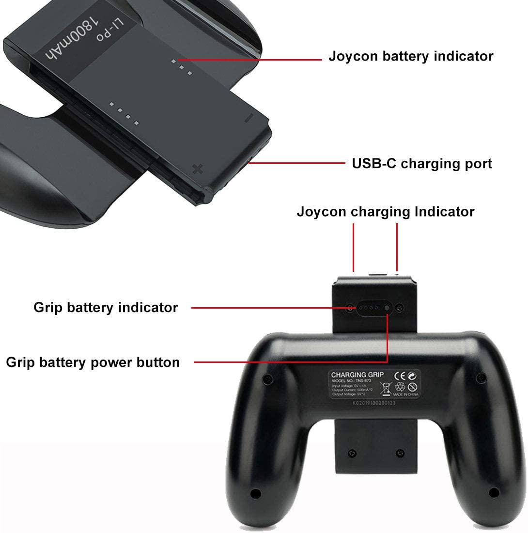 Joy Con Charging Grip with 1800mAh Battery 2-in-1 ... – Vicedeal