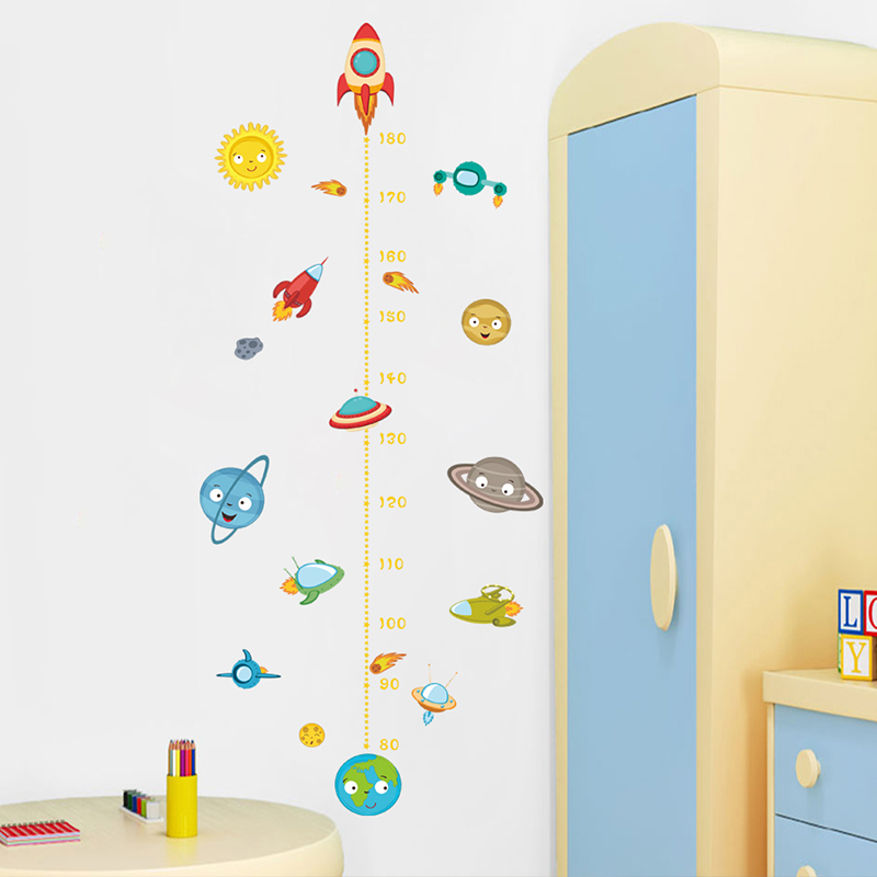 Solar System Rocket Height Measure Wall Stickers K... – Vicedeal