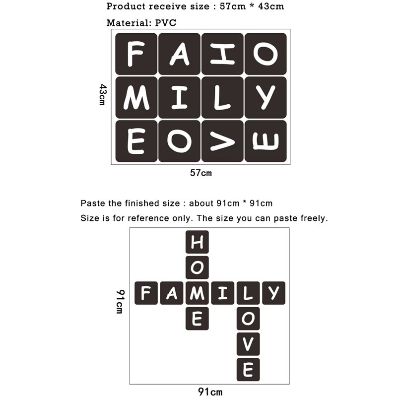 Family Home Love Wall Sticker Living Room Decorati... – Grandado