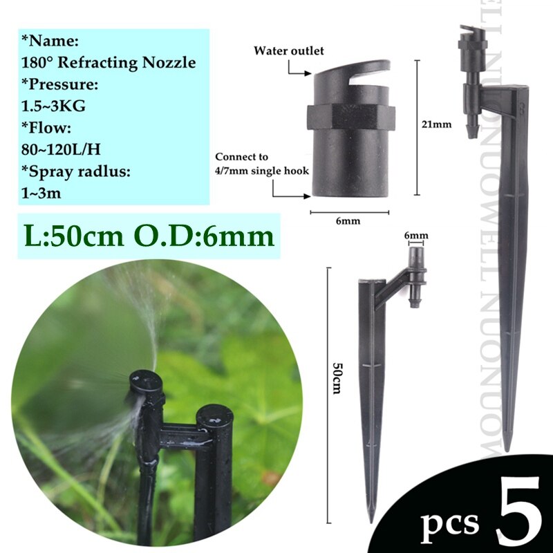 5sets 13~50cm O.D 6mm 180Degrees Irrigation kit Sp... – Grandado