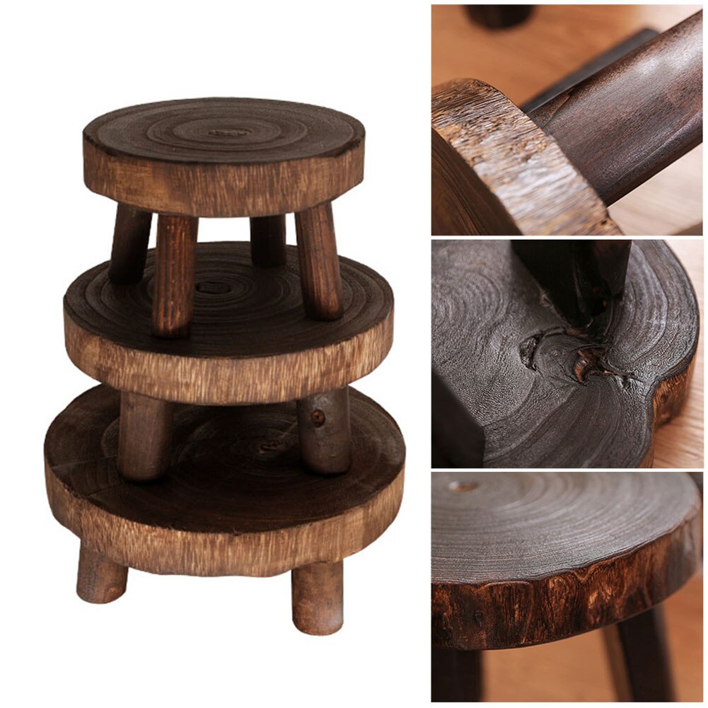 Vintage Wood Grain Garden Plant Pot Riser Flower D... – Grandado