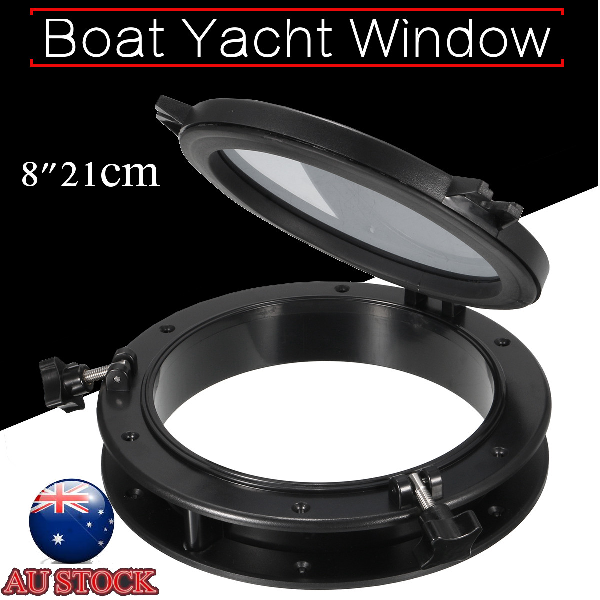 Boat Yacht Round Opening Portlight 8 inch Black Re... – Grandado
