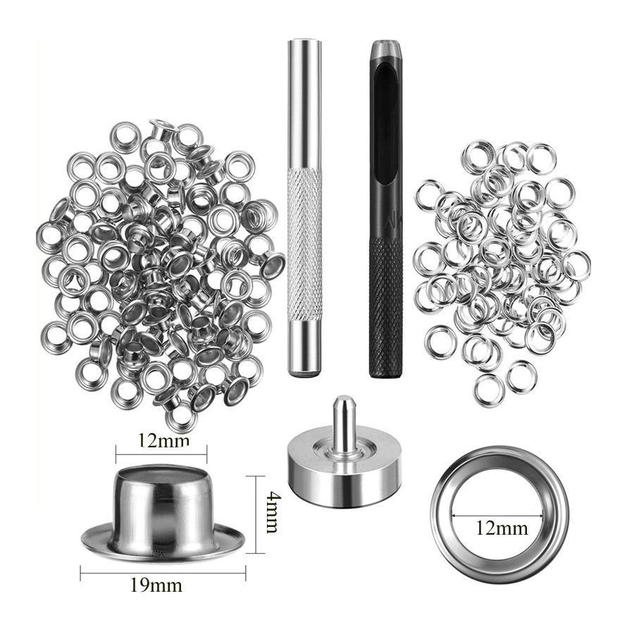 100 Sets Grommet Kit, Size 6/8/10/12mm, With 3 Eye... – Grandado