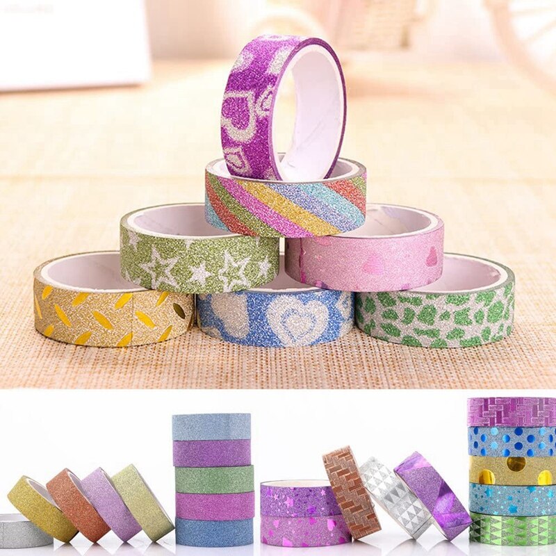 ! 50 Rolls Glitter Washi Tape Set, Decorative Adhe... – Grandado