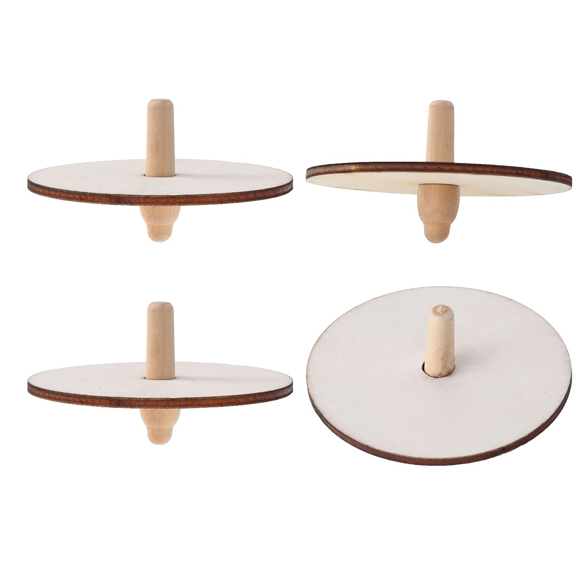 4pcs Unfinished Spinning Top DIY Painting Wooden G... – Vicedeal