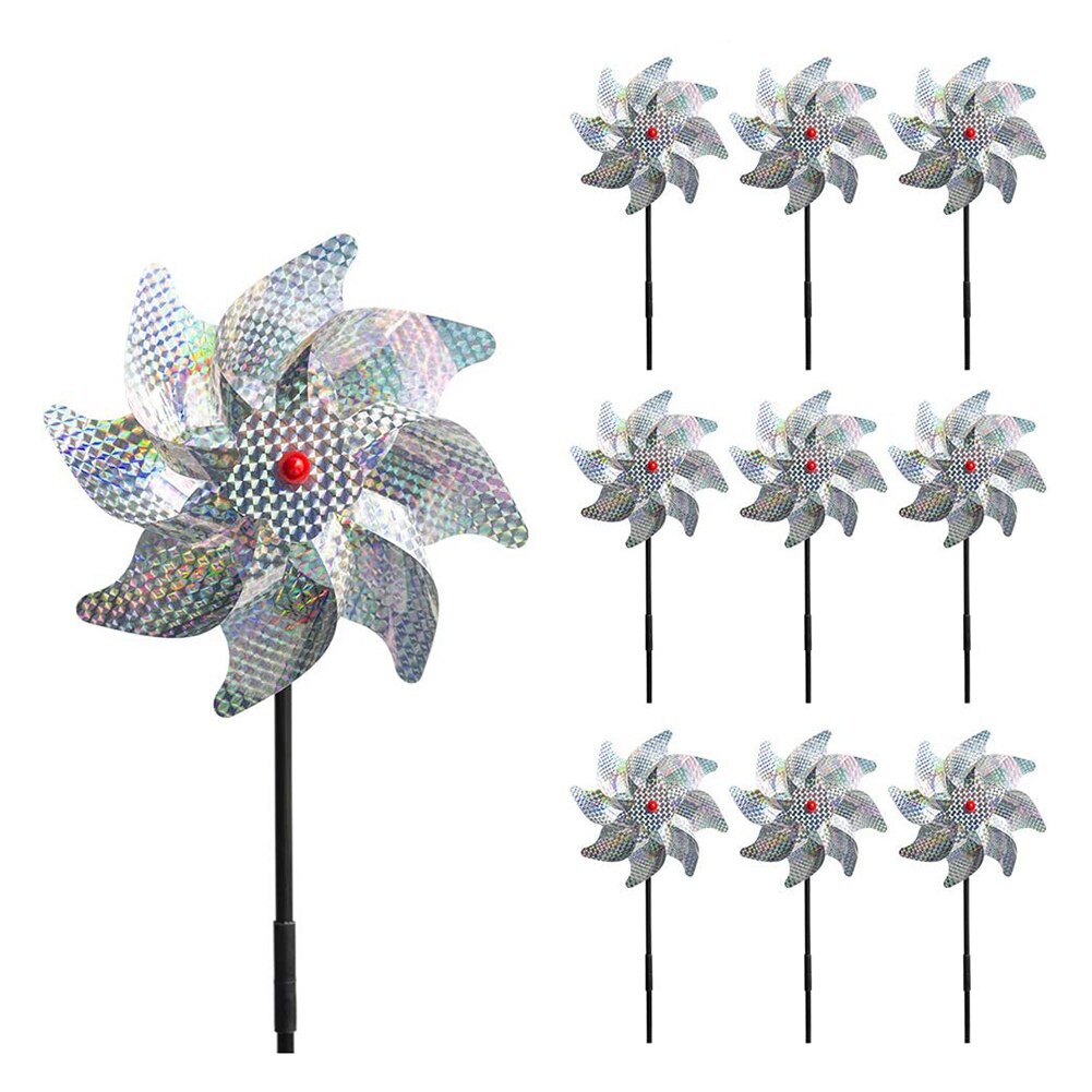 Bird Repellent Pinwheels Reflective Sparkly Pin Wh Grandado