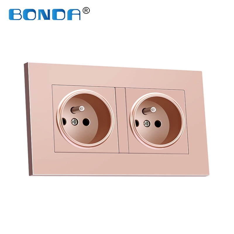 Wall socket outlet standard European tempered glas... – Grandado