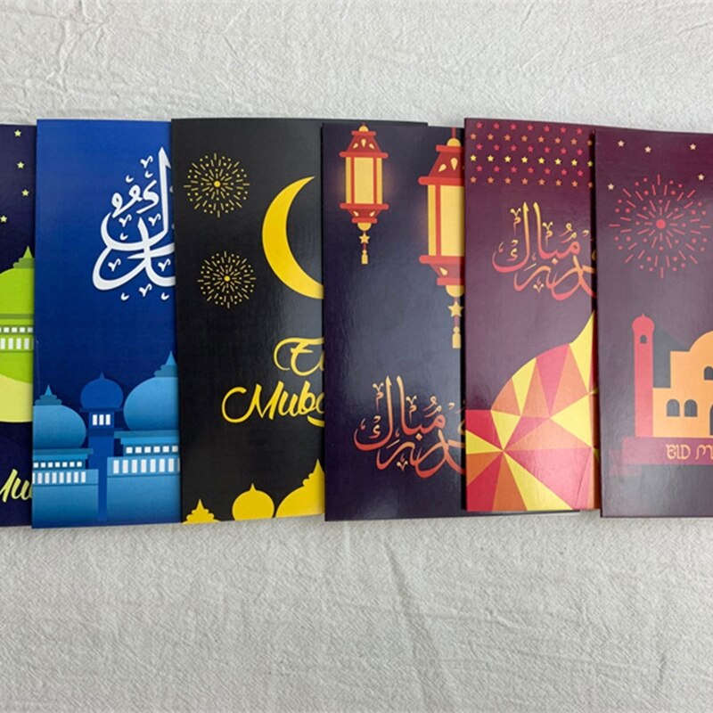 Eid Mubarak Greeting Cards with Envelopes Sealing ... – Grandado