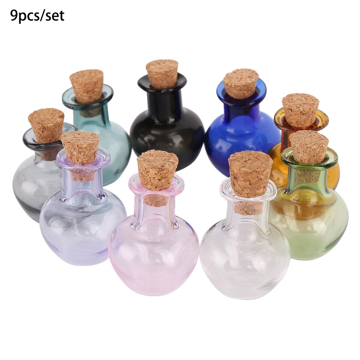 Mini Color Glass Bottles with Cork Miniature Vase ... – Grandado