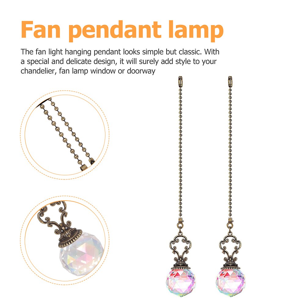 2pcs Ceiling Fan Chains Crystal Fan Chain Extensio... – Vicedeal