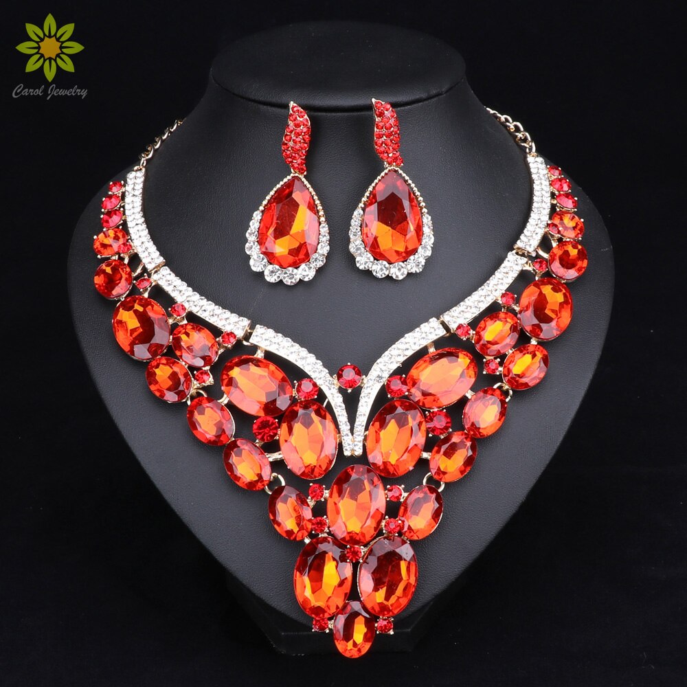 Indian Jewellery Indian Crystal Necklace Earrings ... – Vicedeal