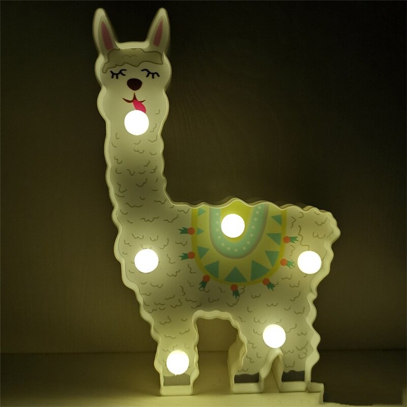 Color graffiti LED night light animal shape alpaca... – Grandado