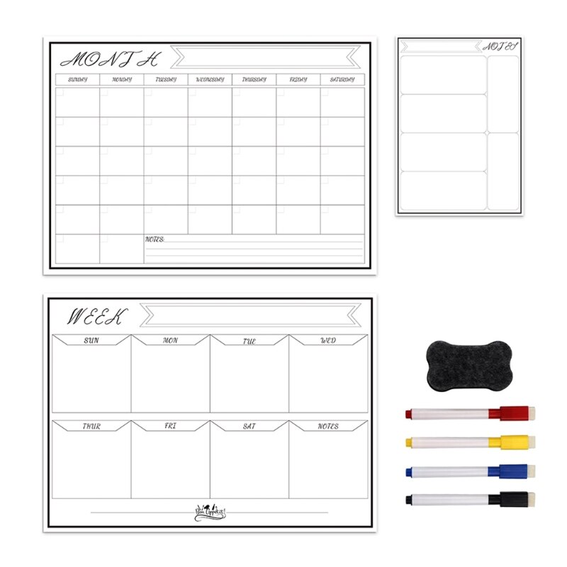 Uitwisbare Magnetische White Board Kit Wekelijkse ... – Grandado