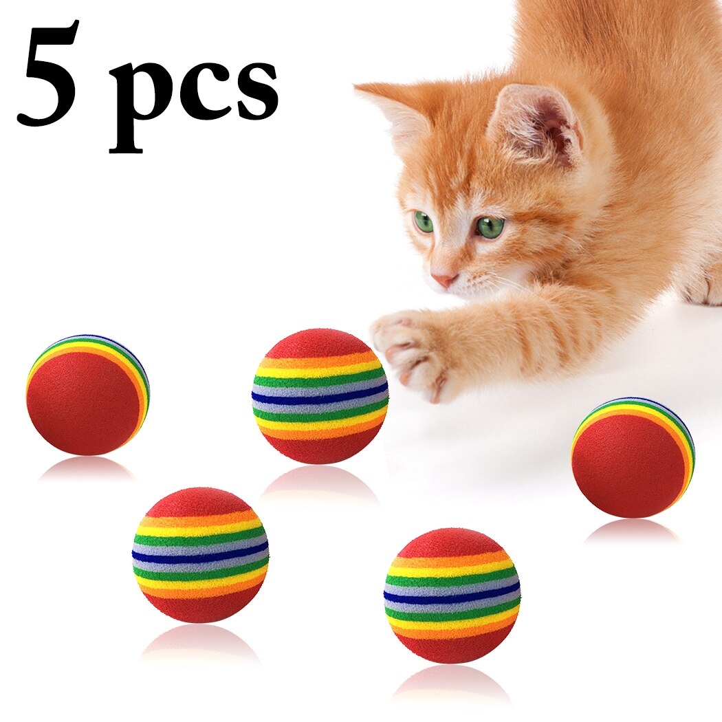 5Pcs Regenboog Bal Kat Speelgoed Kleurrijke Bal In... – Grandado