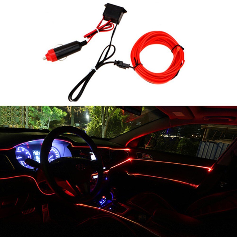 Rode Led Auto Interieur Decoratieve Lamp Glasvezel... – Grandado