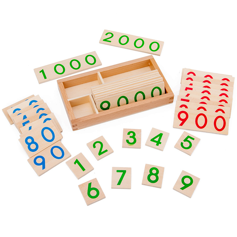 Wooden Numbers Card 1-9000 Montessori Learning Car... – Vicedeal
