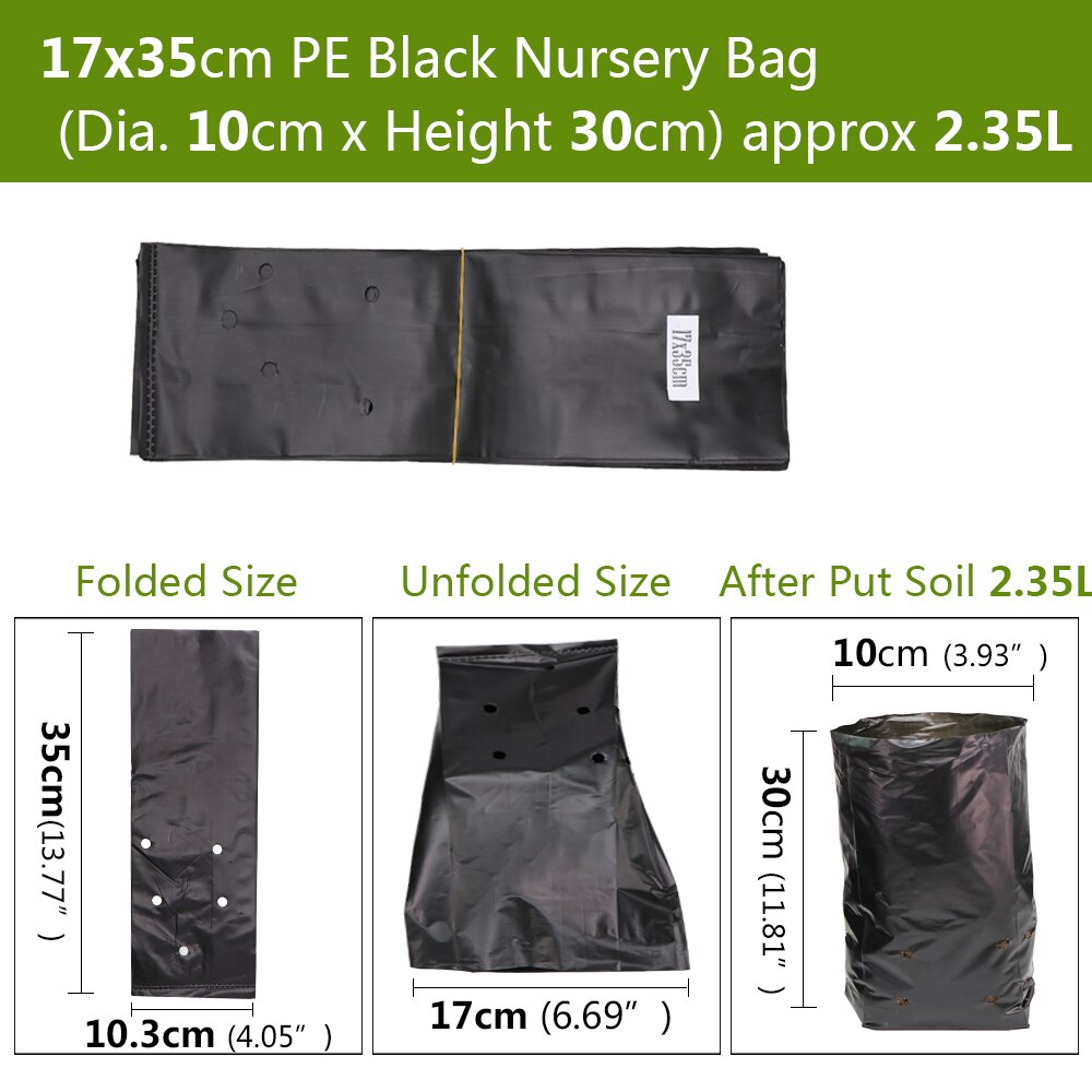 50PCSHDPE Black Grow Soil Bags Garden Agricultural... – Vicedeal