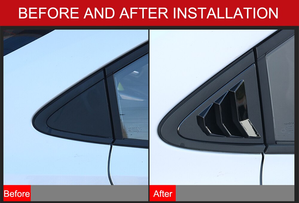 Auto Styling 2 Stuks Abs Zwart Achterruit Lamellen... – Grandado