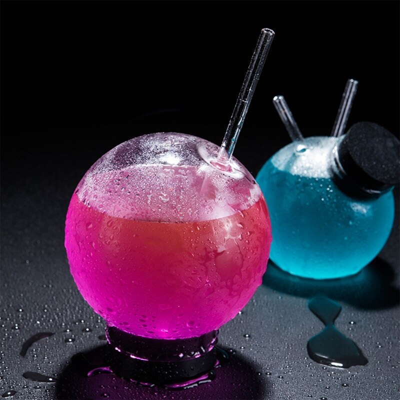 Cocktail Glass Sphere Shaped Reusable Drinking Str... – Grandado