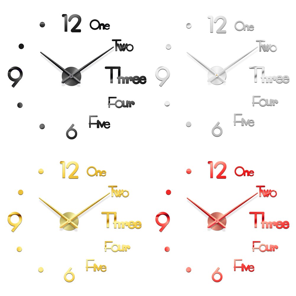 Modern Large Wall Clock 3D Digital Sticker Unique ... – Grandado
