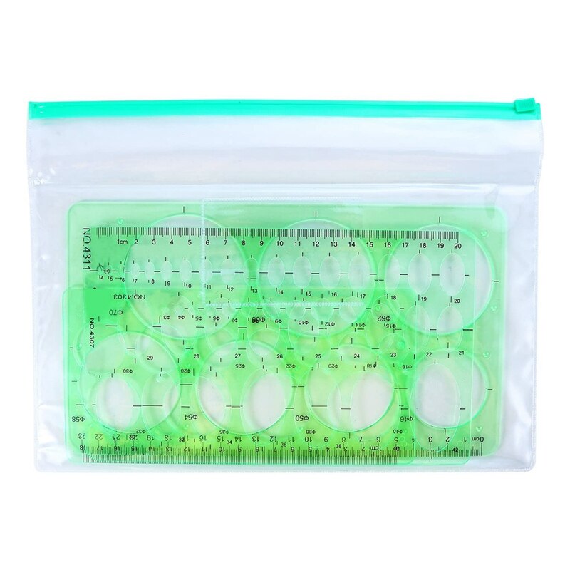 4 Pieces Template Plastic Rulers Circle Oval Circl... – Grandado