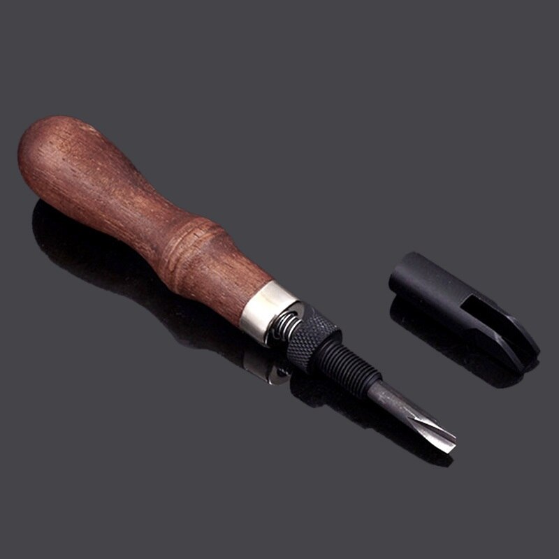DIY Leather V Type Push Wood Handle Durable Groovi... – Vicedeal