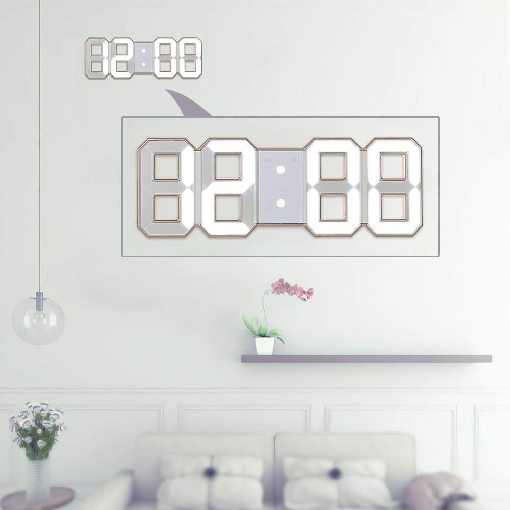 Multifunctionele Grote Led Digitale Wandklok 12 H/... – Grandado
